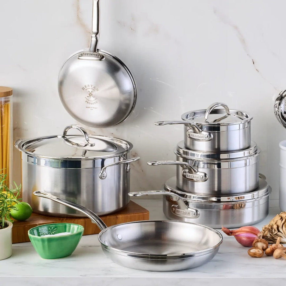 Hestan ProBond Brushed Clad Stainless Steel, 10-Piece Set – Toque Blanche